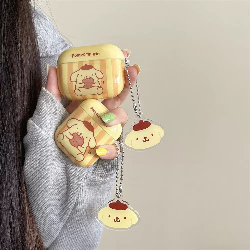 Japanese Cartoon Pompompurin with Cookie Yellow with Keychain - AirPod ...