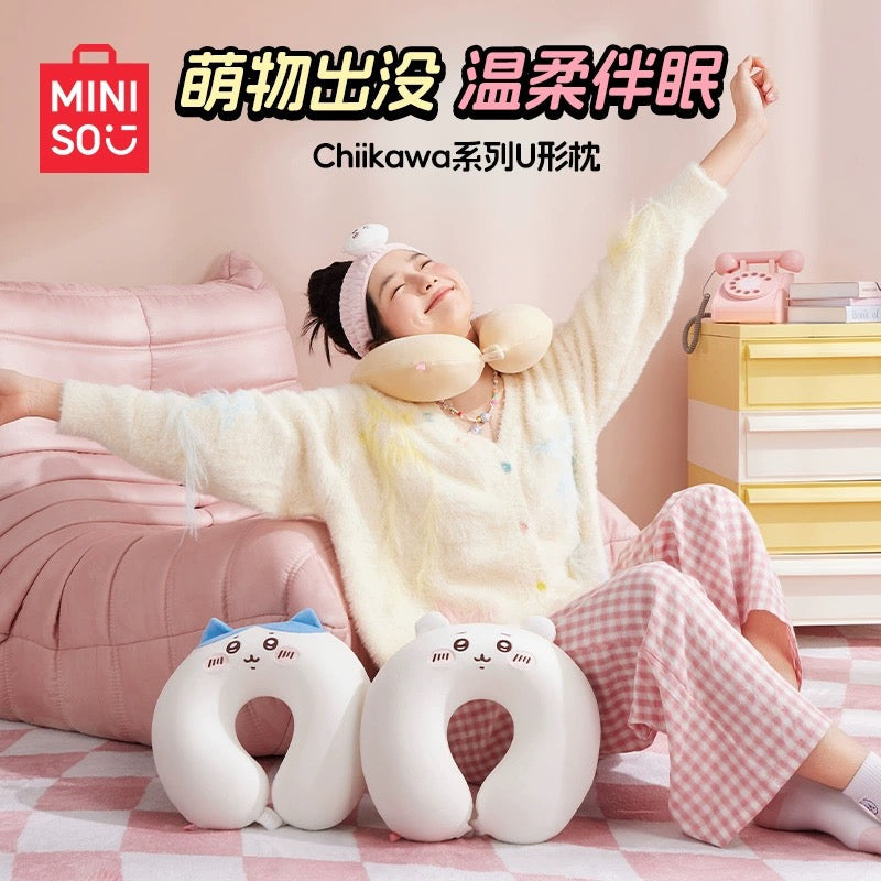 ChiiKawa X Miniso | ChiiKawa Hachiware Usagi Neck Pillow - Airplane Pi ...