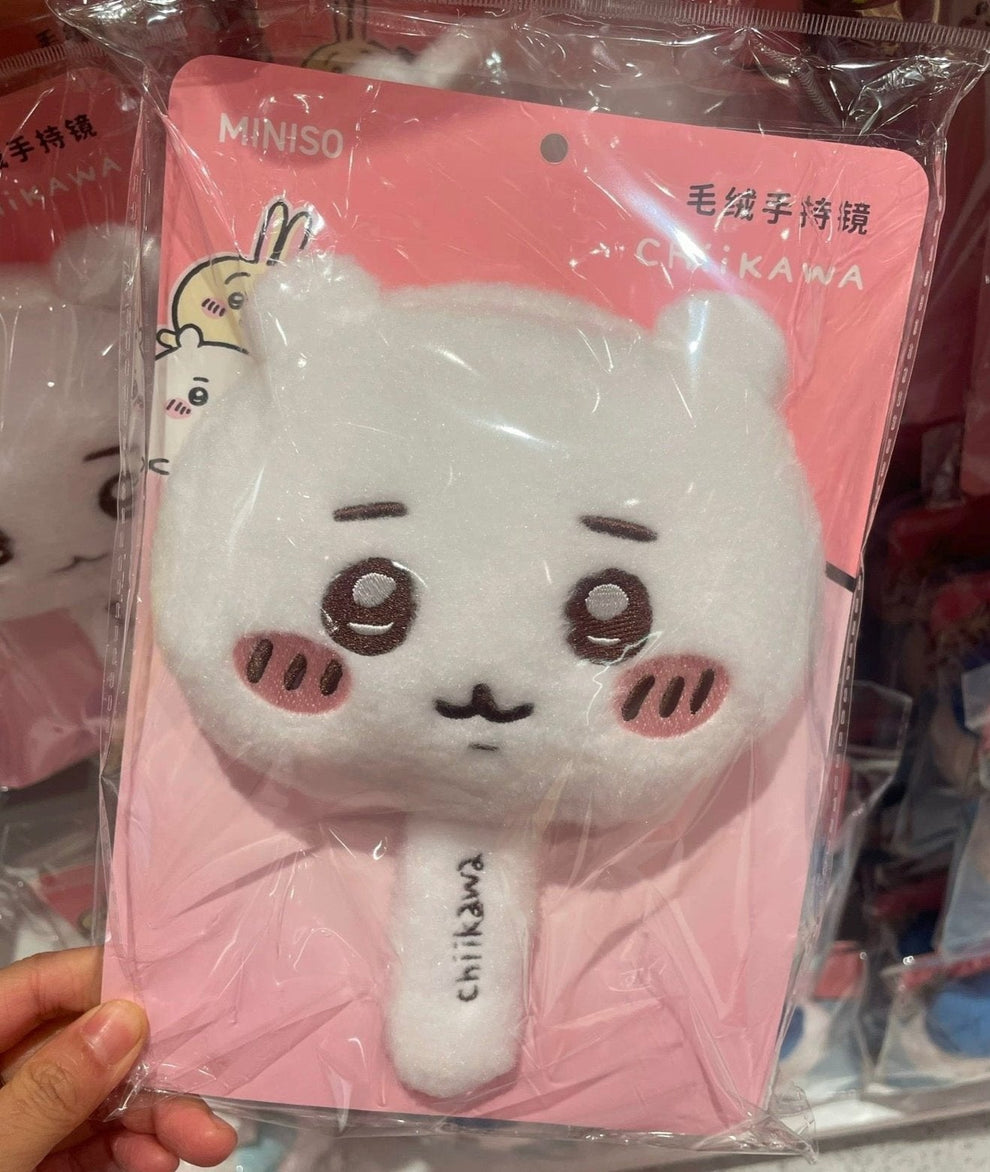 ChiiKawa X Miniso | ChiiKawa Hachiware Usagi Hand Plush Mirror - Kawai ...