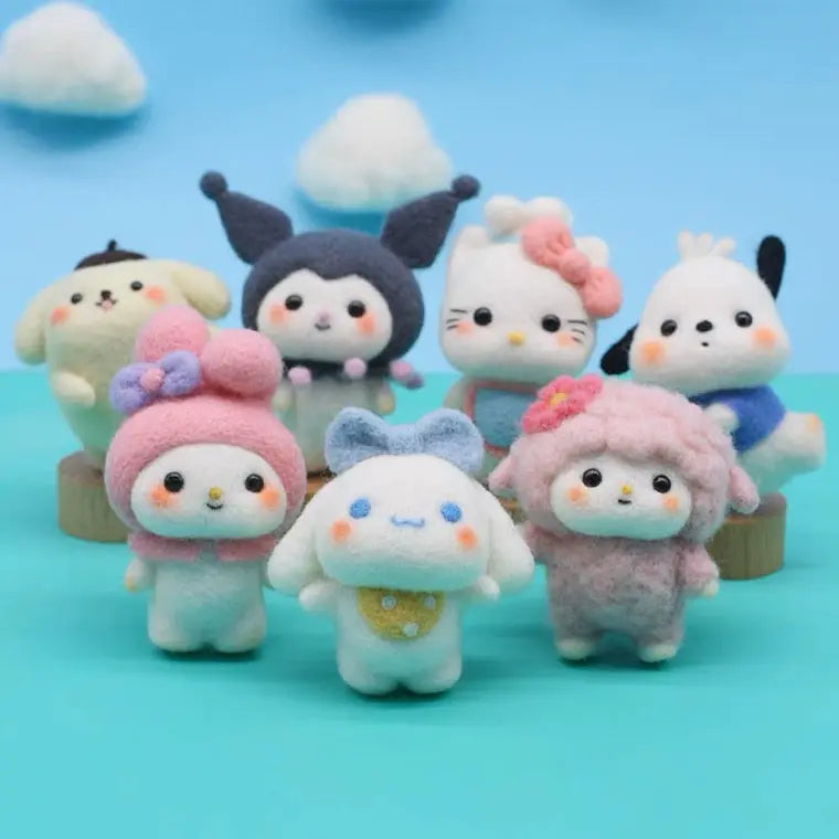 Handmade Wool Felt DIY Craft Kit Set | Sanrio KeyChain - Hello Kitty M ...